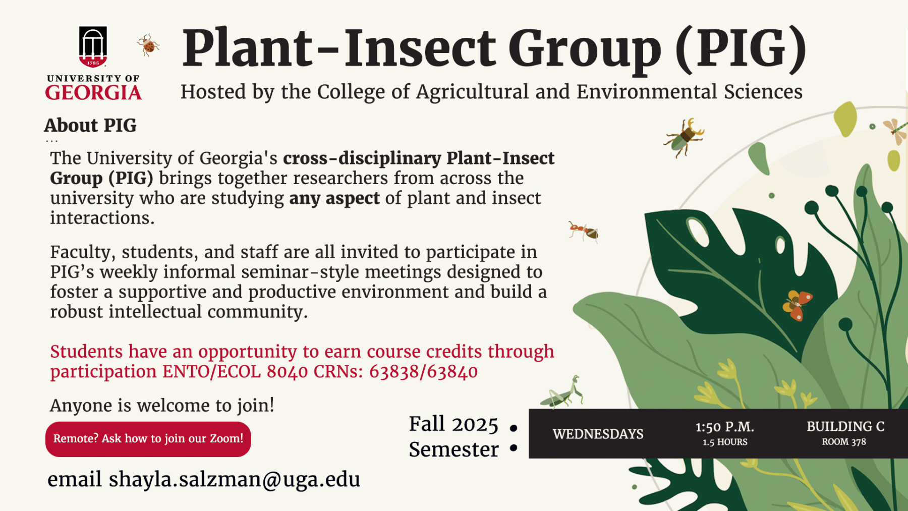 Plant-Insect Group (PIG) | Salzman Lab